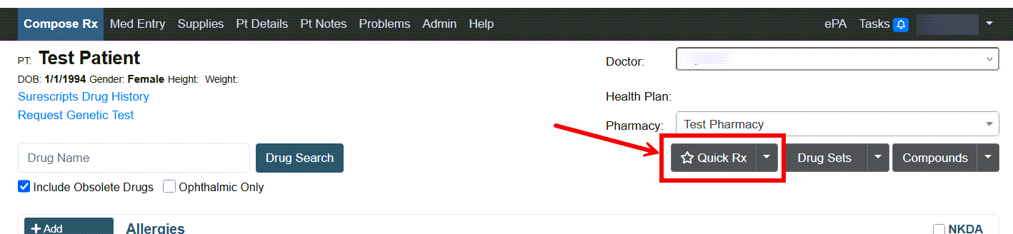 iCoreRx: How to use the Quick Rx Button (formerly Favorites) – iCoreConnect